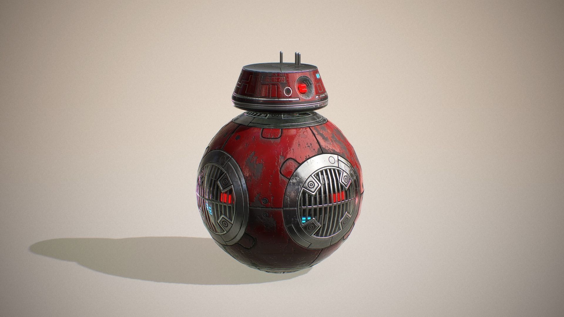 3D model Sci-Fi Droid -Red- VR / AR / low-poly | CGTrader