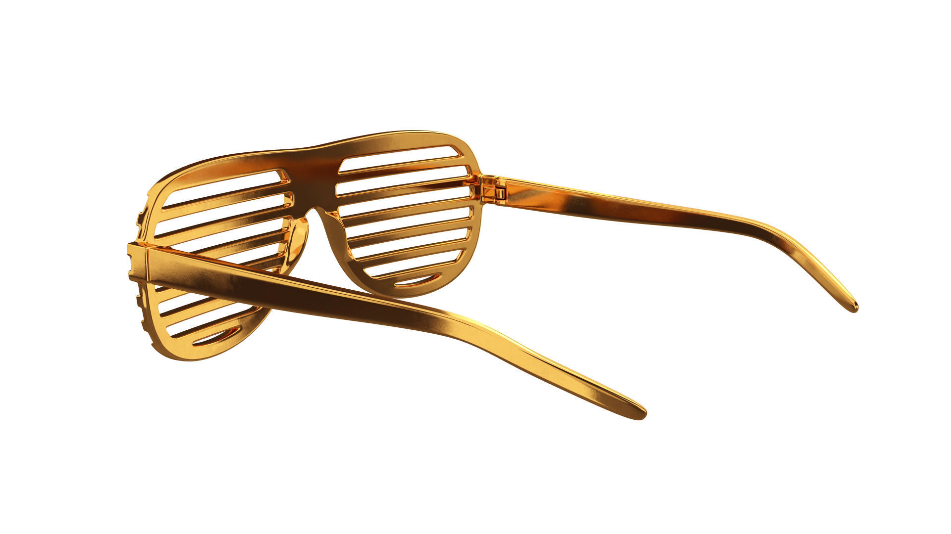 Gold shutter shade sunglasses 3D model | CGTrader