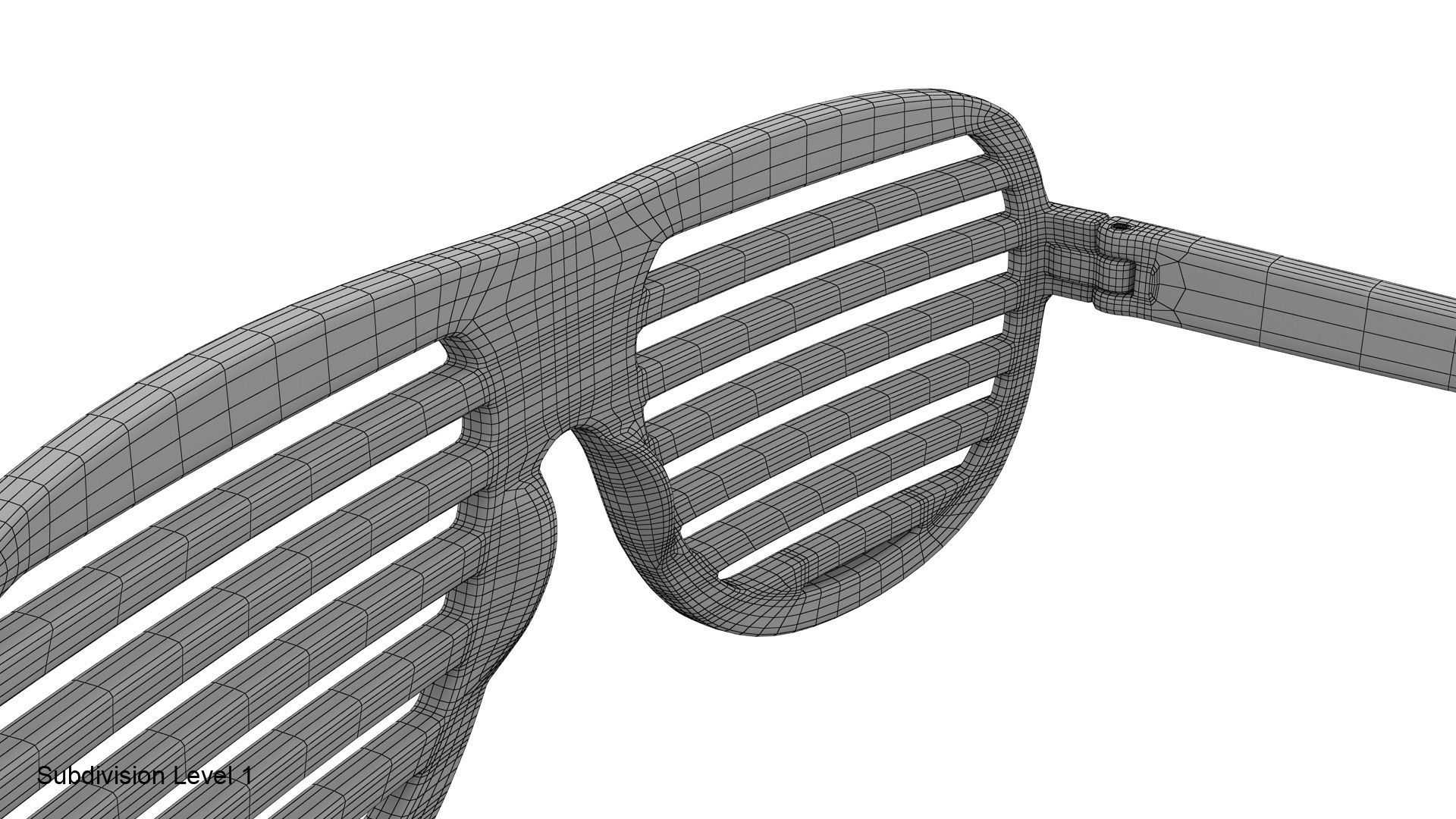 Gold shutter shade sunglasses 3D model | CGTrader