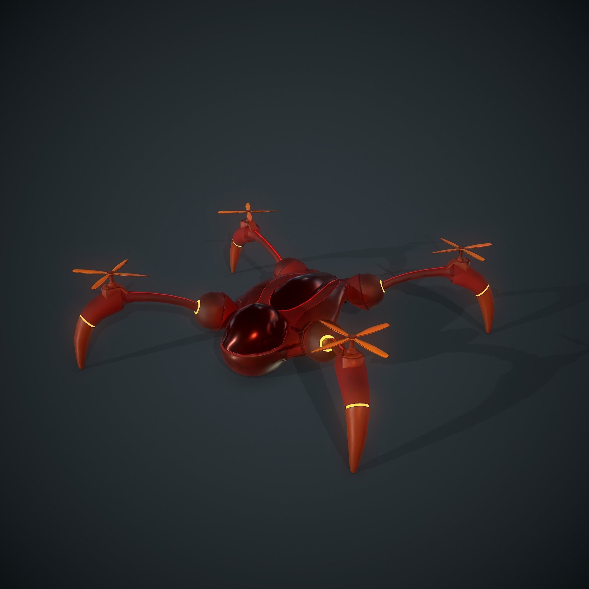 3D model Red Drone VR / AR / low-poly | CGTrader