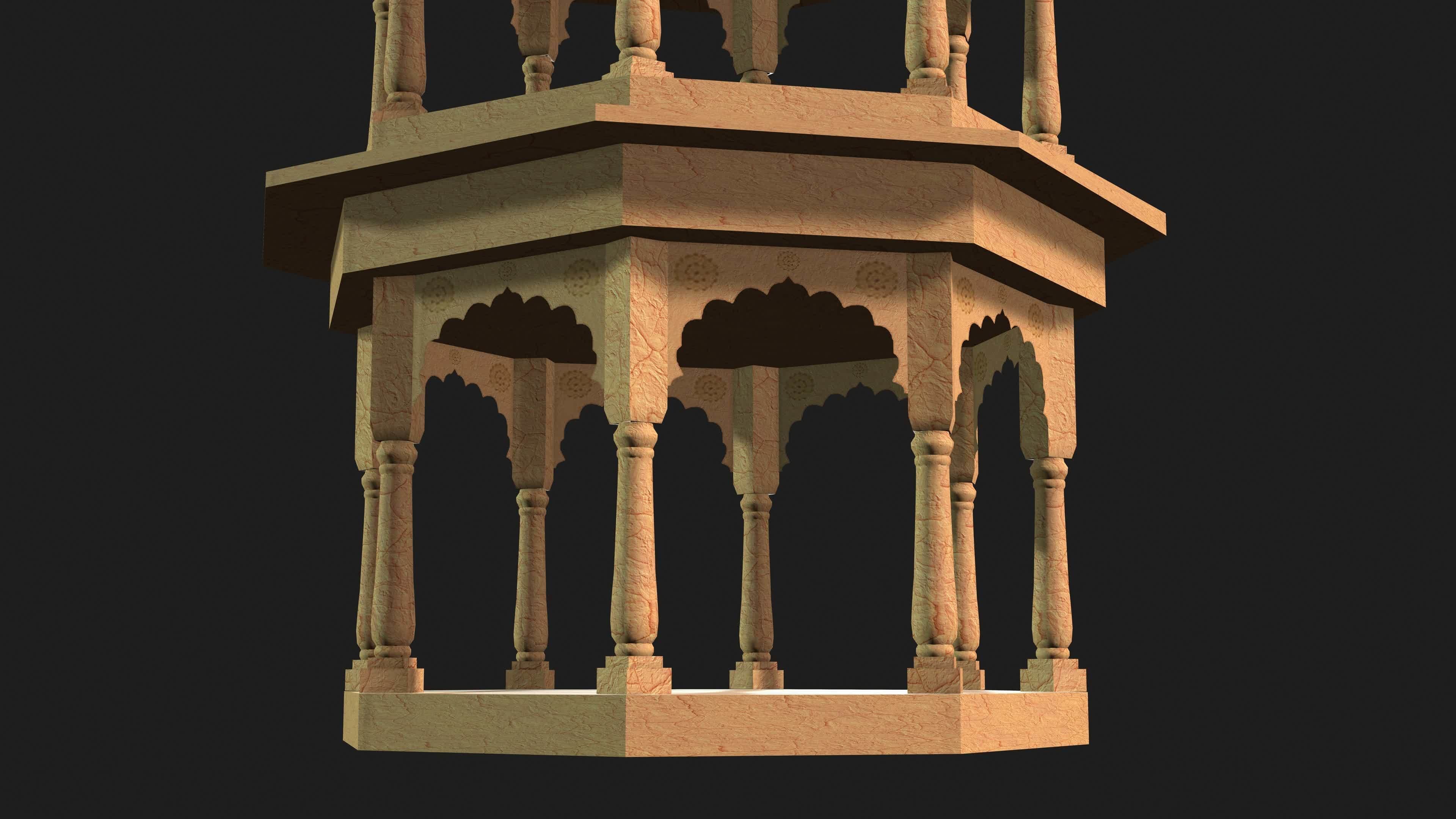 Chhatri Double 3D model | CGTrader