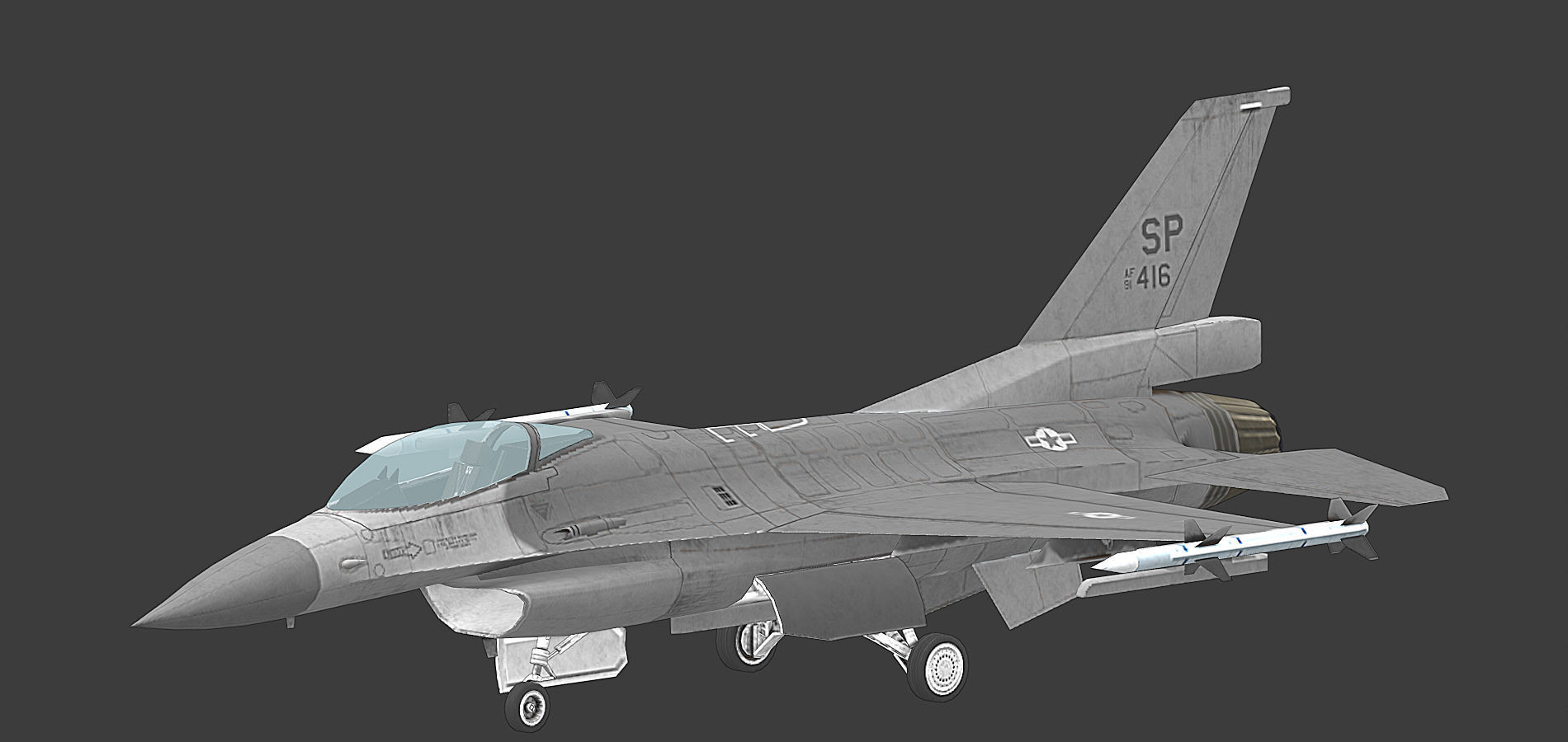 3D model F16 Falcon VR / AR / low-poly | CGTrader