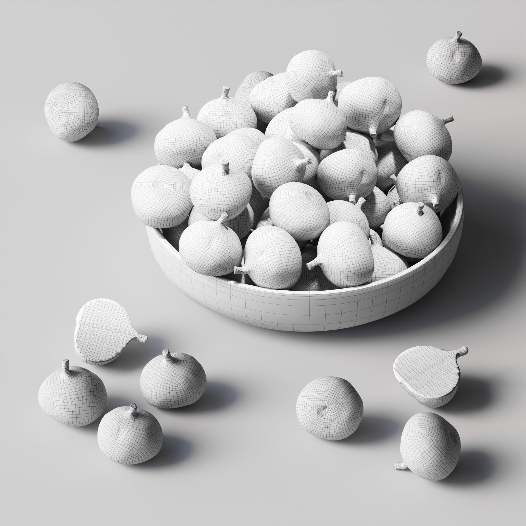 3D model Figs in a wooden bowl VR / AR / low-poly | CGTrader