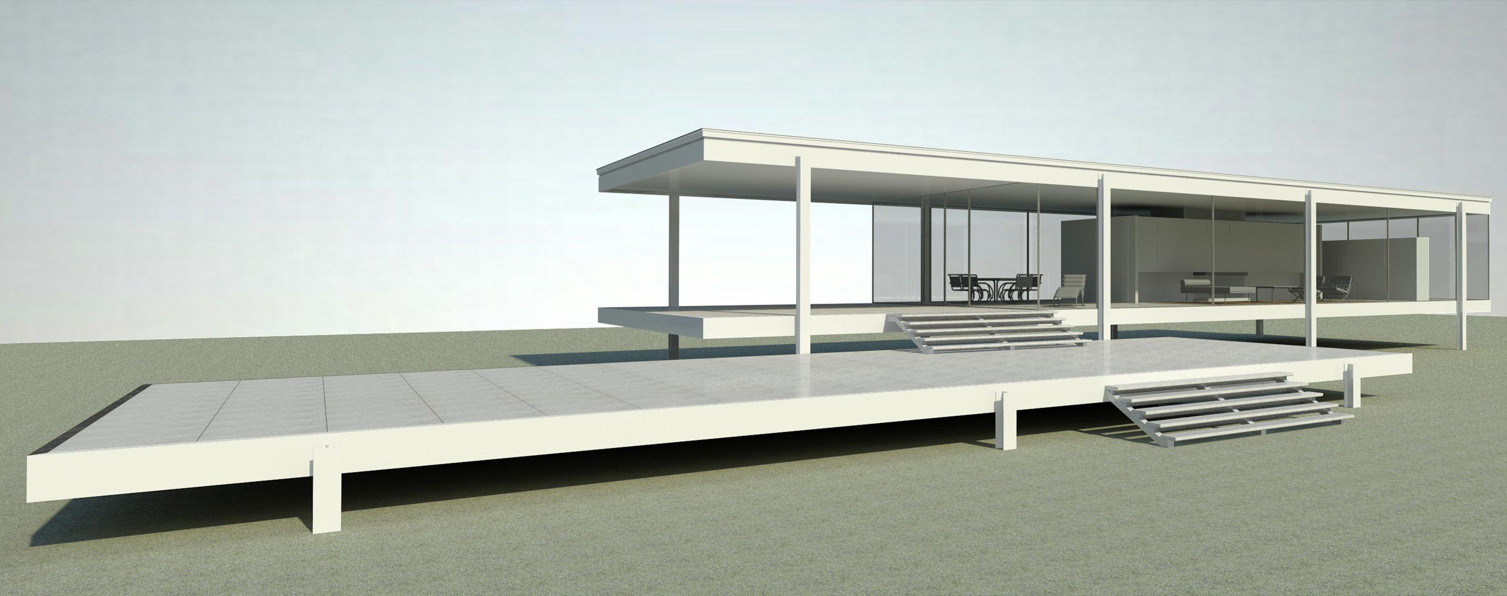 Farnsworth House 3D Model FBX DWG RVT | CGTrader.com