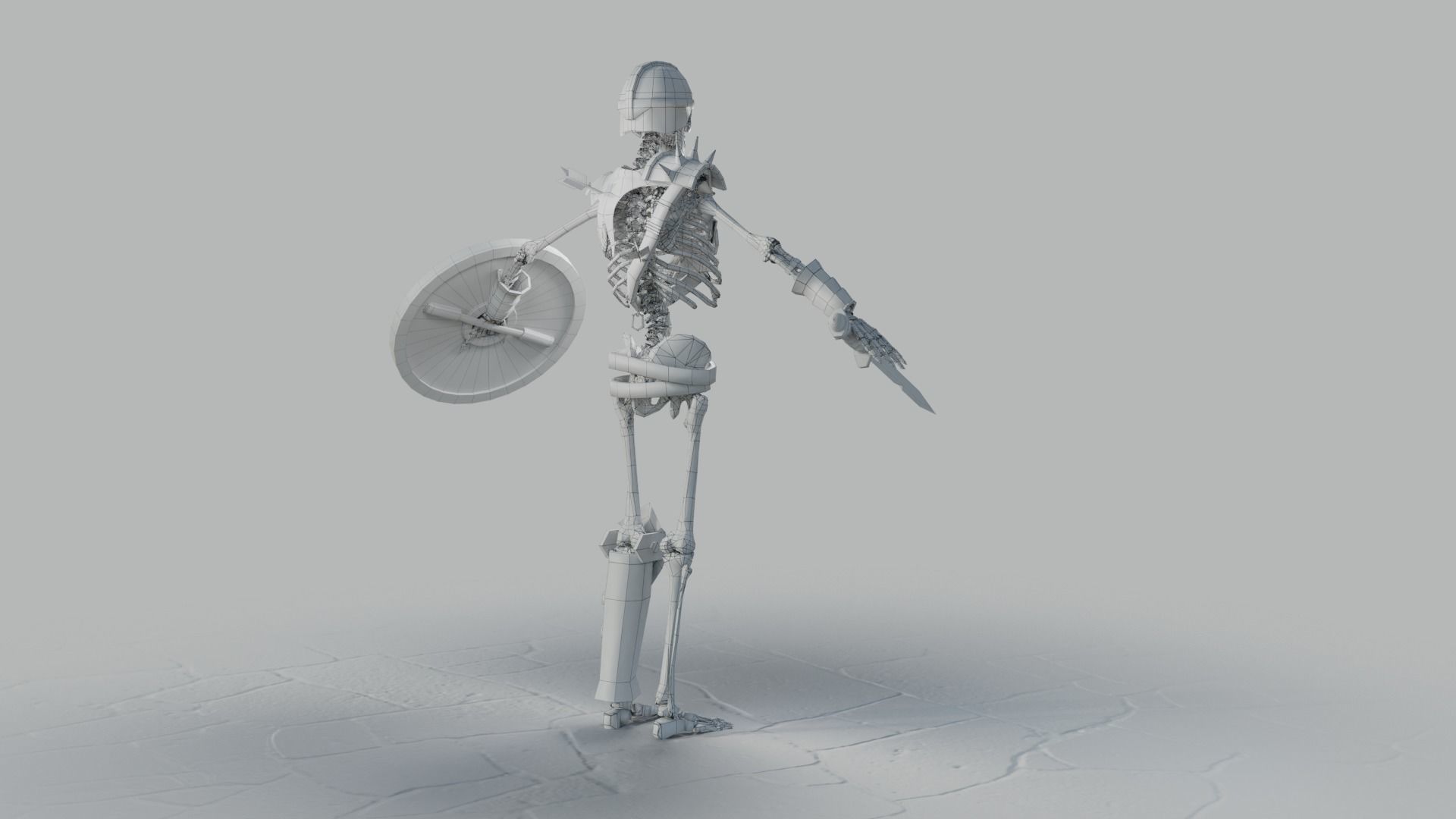 3D model Skeleton Warrior VR / AR / low-poly rigged animated | CGTrader
