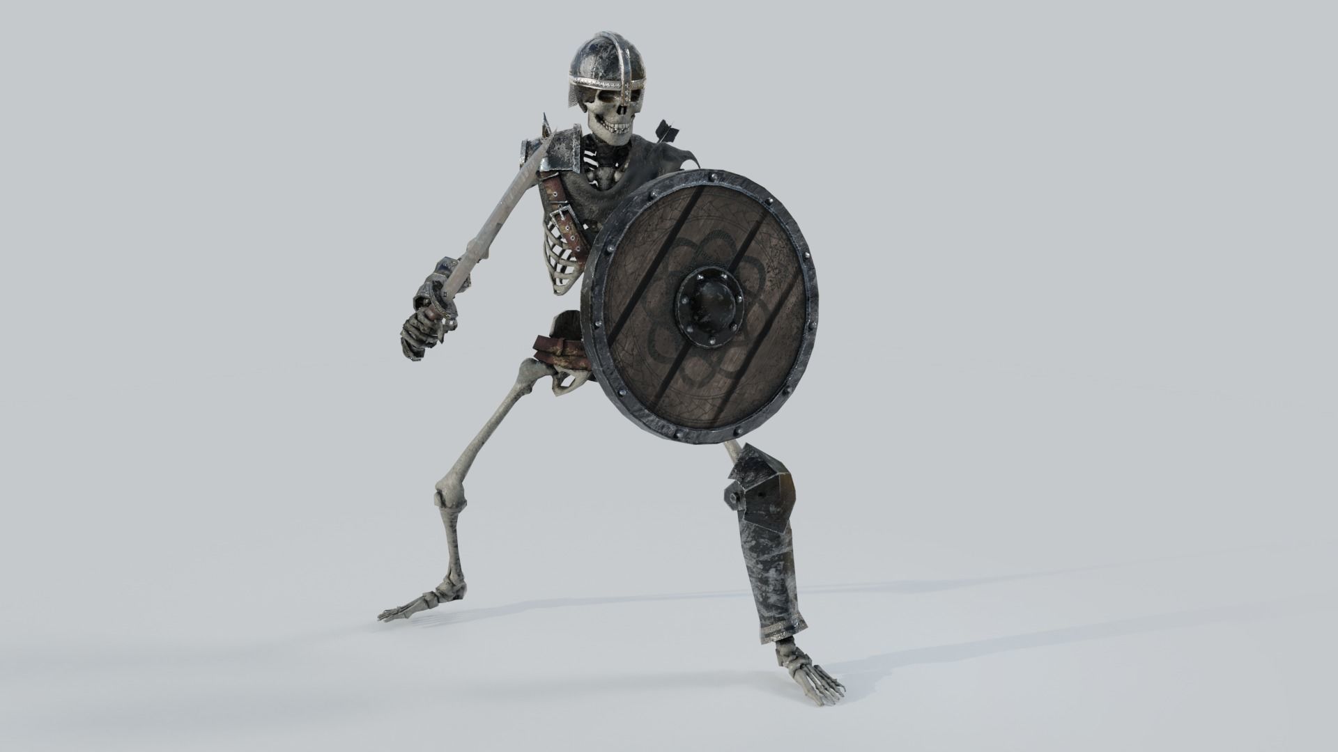 3D model Skeleton Warrior VR / AR / low-poly rigged animated | CGTrader