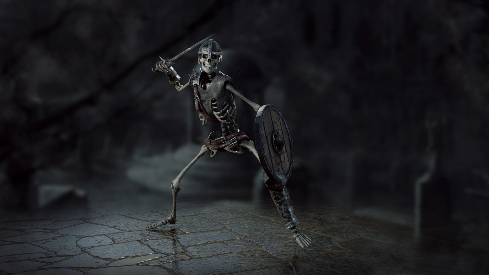3D model Skeleton Warrior VR / AR / low-poly rigged animated | CGTrader