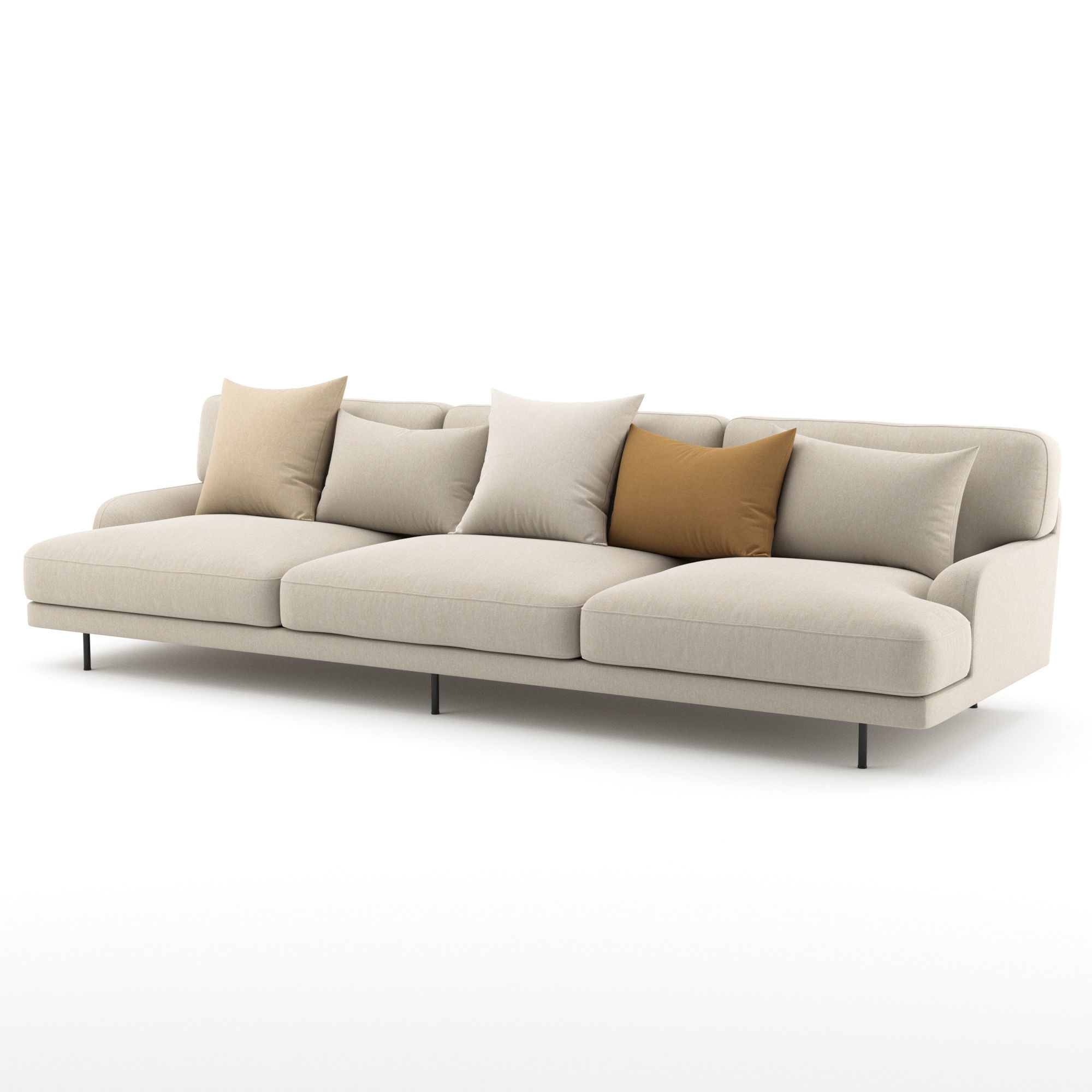 Flaneur Sofa - 3 Seater by GUBI 3D model | CGTrader