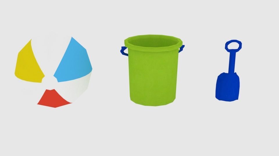 3D model Bucket with shovel VR / AR / low-poly | CGTrader