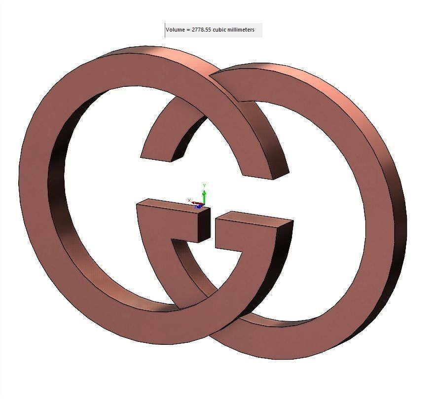Gucci GG logo replica 3D model 3D printable | CGTrader