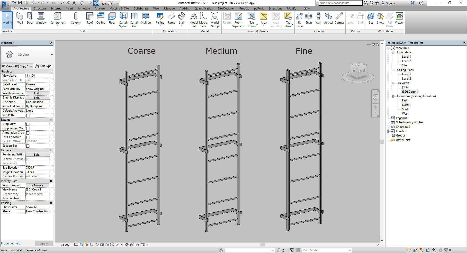 3D model Access Ladder - Parametric Revit family VR / AR / low-poly ...