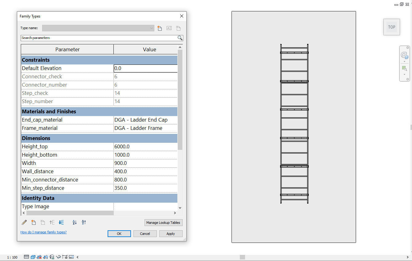 3D model Access Ladder - Parametric Revit family VR / AR / low-poly ...