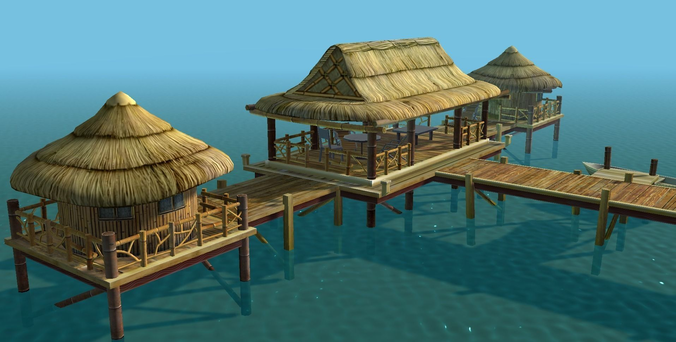 3D model Bungalow - low poly VR / AR / low-poly | CGTrader