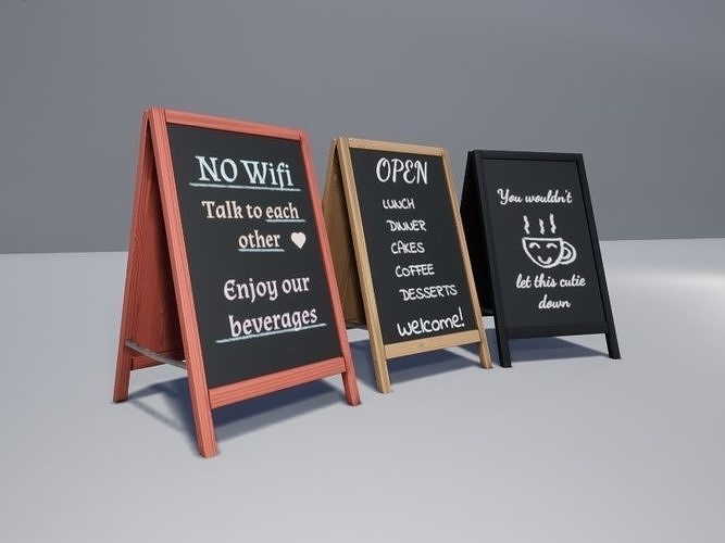 3D model Coffee Shop Sign VR / AR / low-poly | CGTrader
