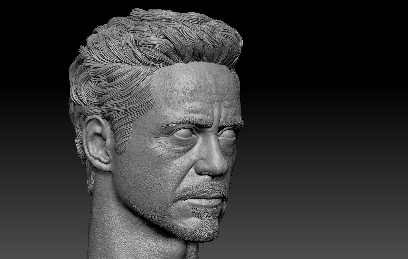 Tony Stark Iron Man Robert Downey Jr head 3D model 3D printable | CGTrader