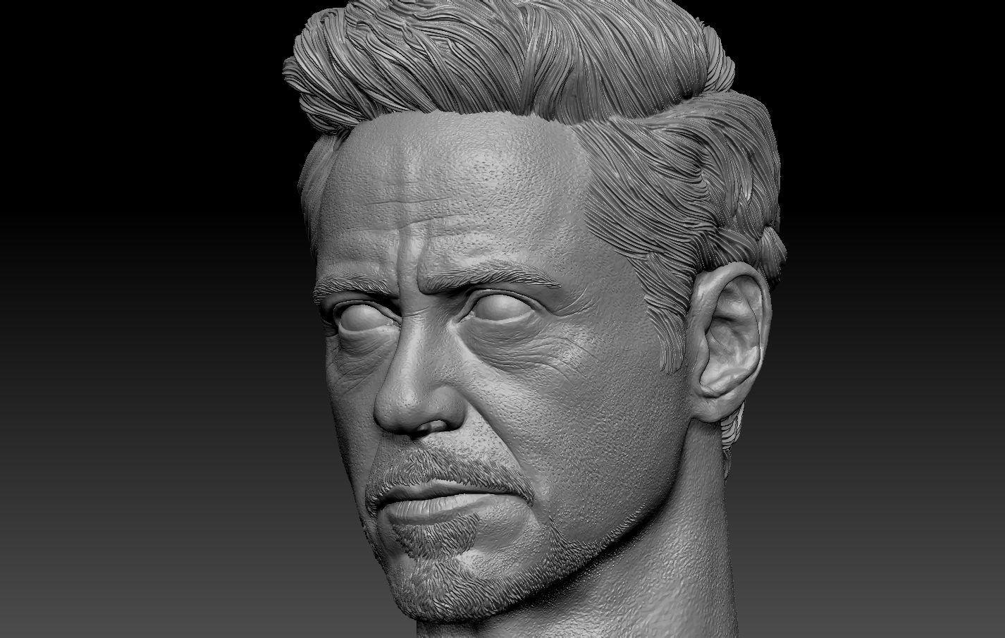 Tony Stark Iron Man Robert Downey Jr head 3D model 3D printable | CGTrader