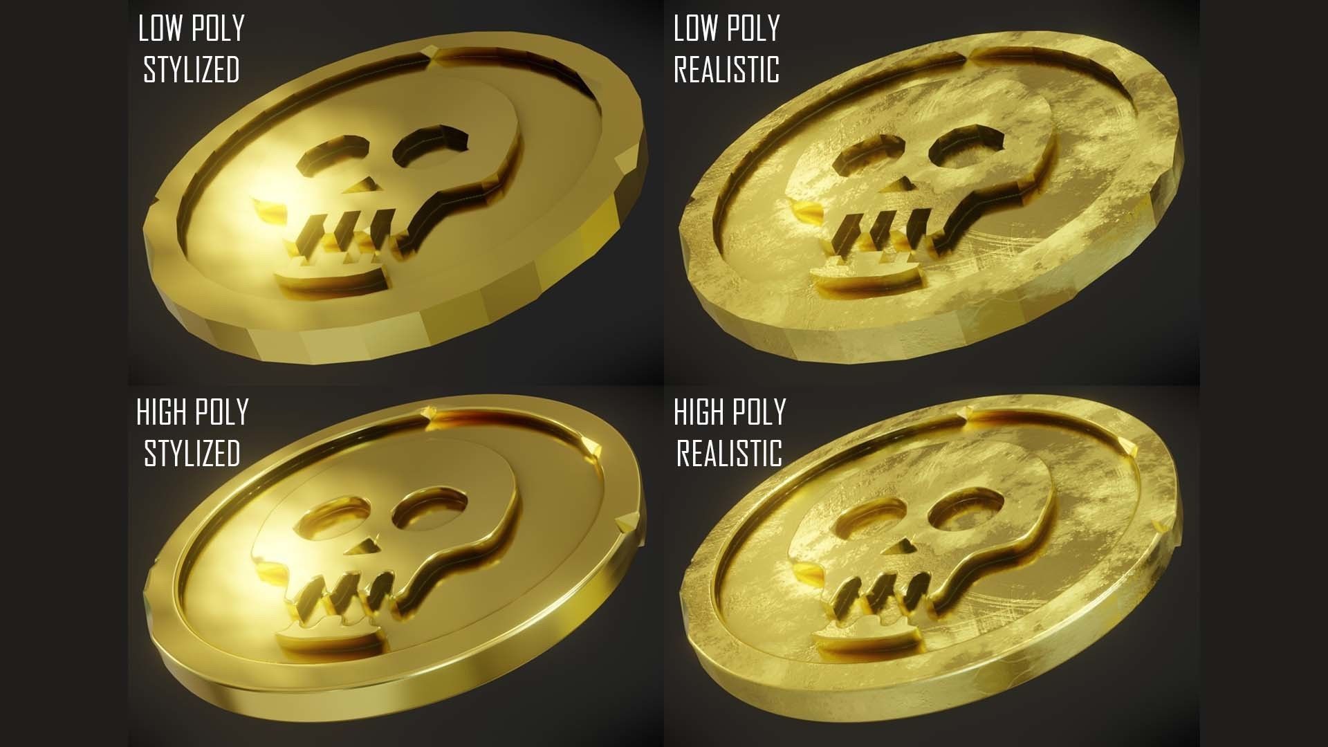 3D model Pirate Doubloon VR / AR / low-poly | CGTrader