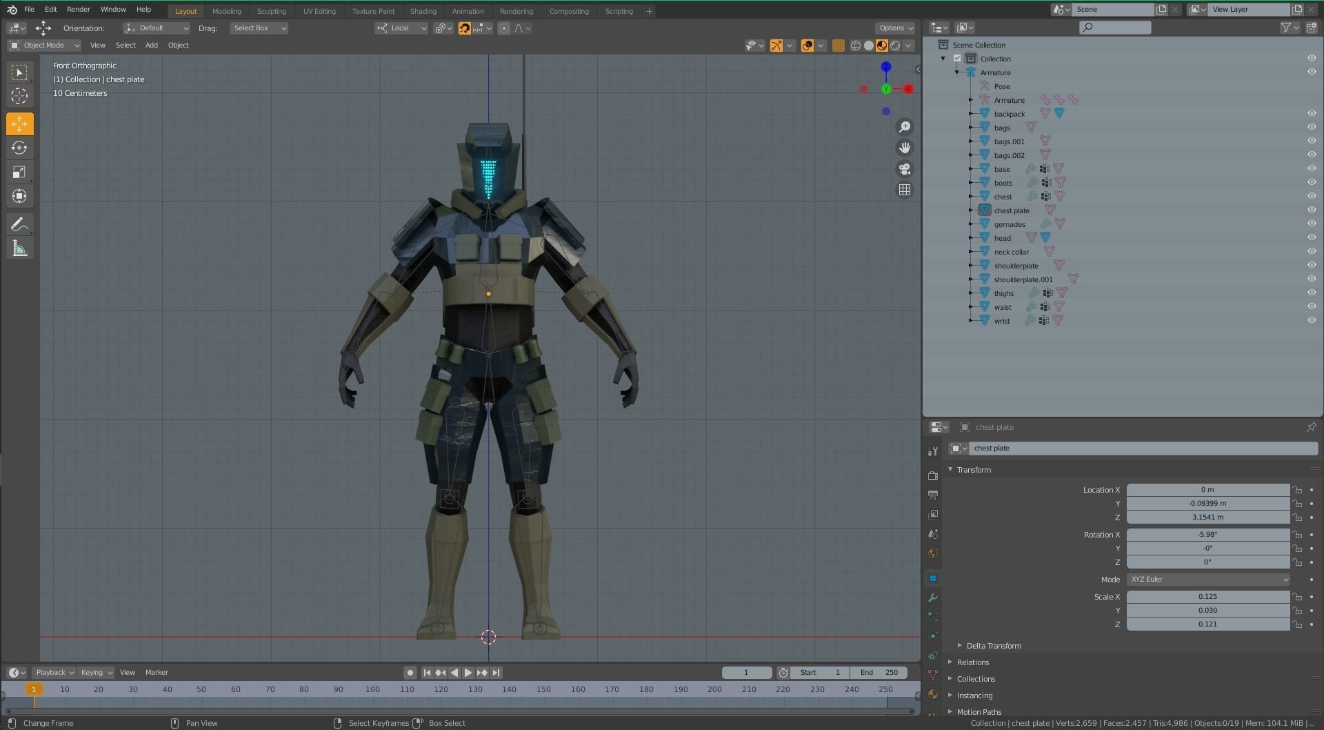 Low poly military robot free VR / AR / low-poly 3D model rigged | CGTrader