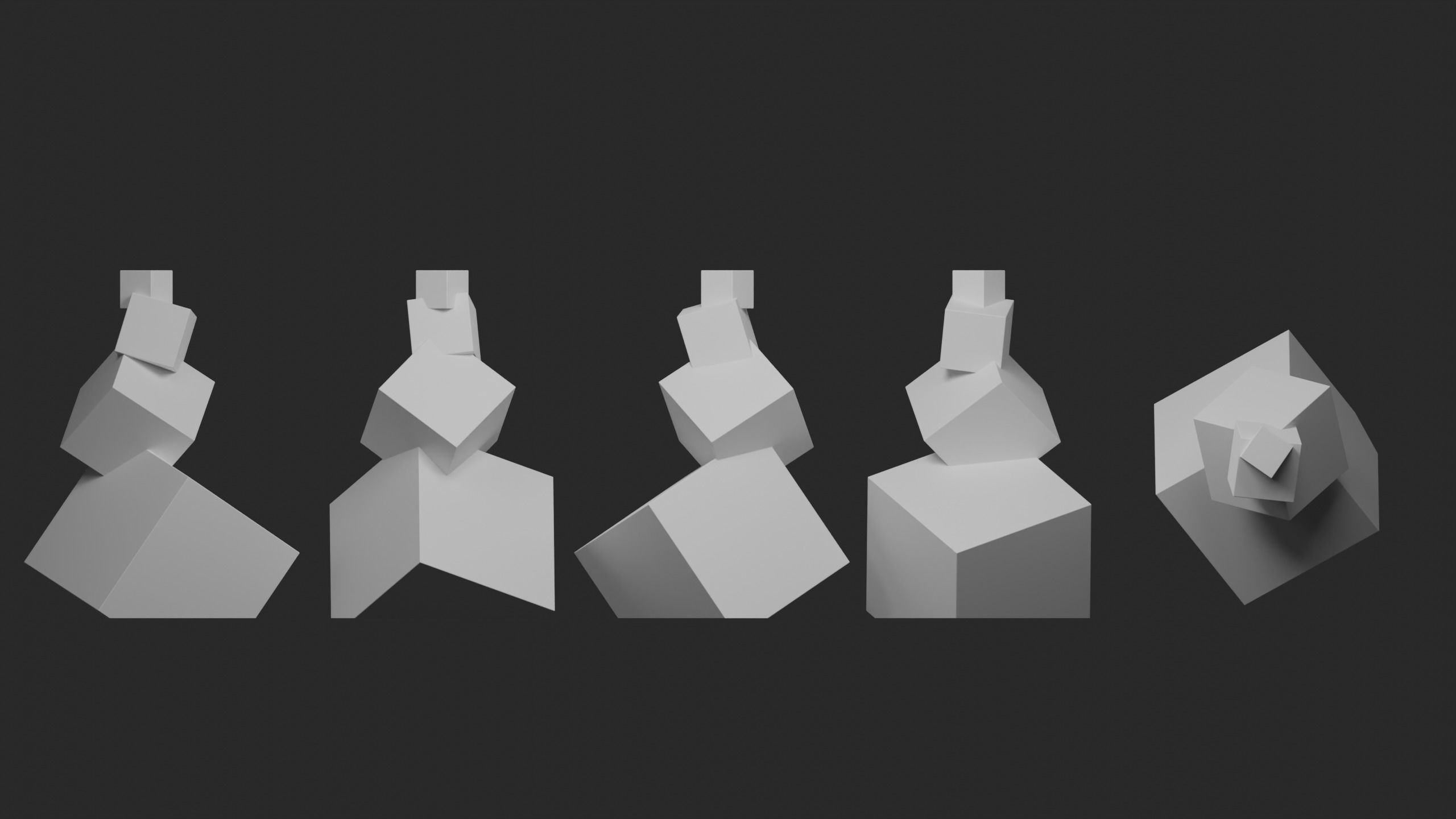 Abstract Stacked Cube Desktop Art 1 3D model 3D printable | CGTrader