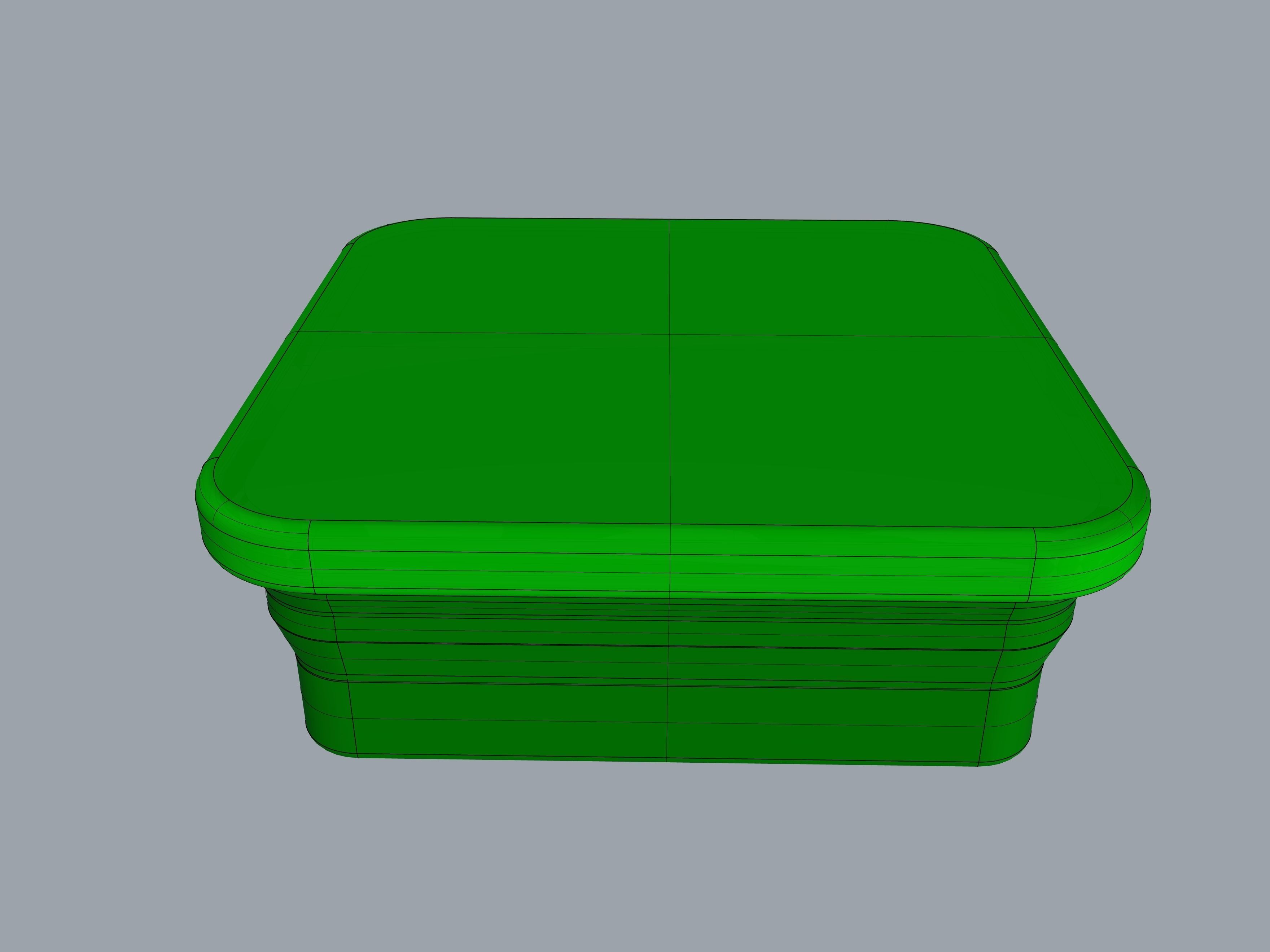 Green folding silicone box 3D model 3D printable | CGTrader