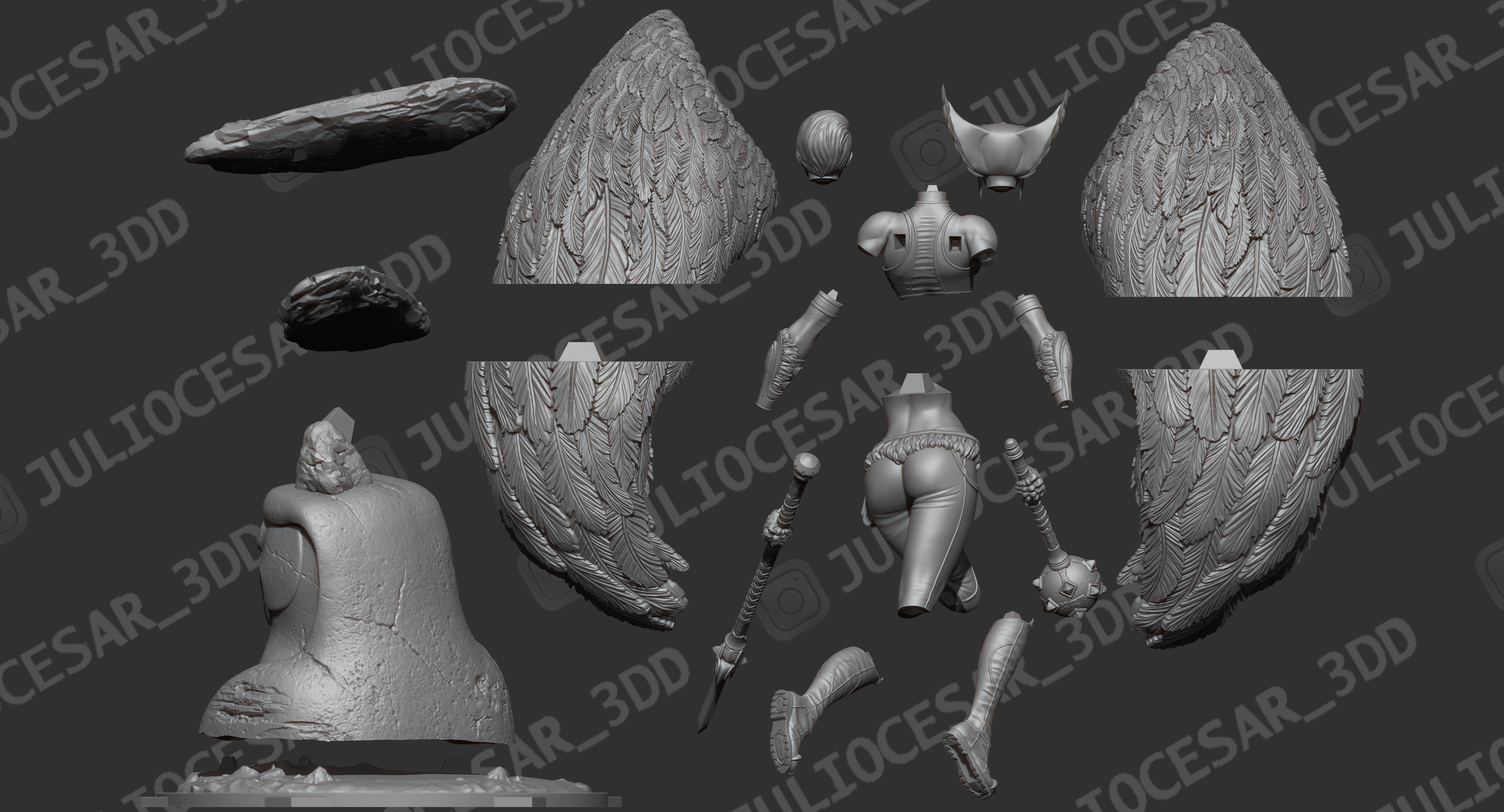 HawkGirl 3D model 3D printable | CGTrader