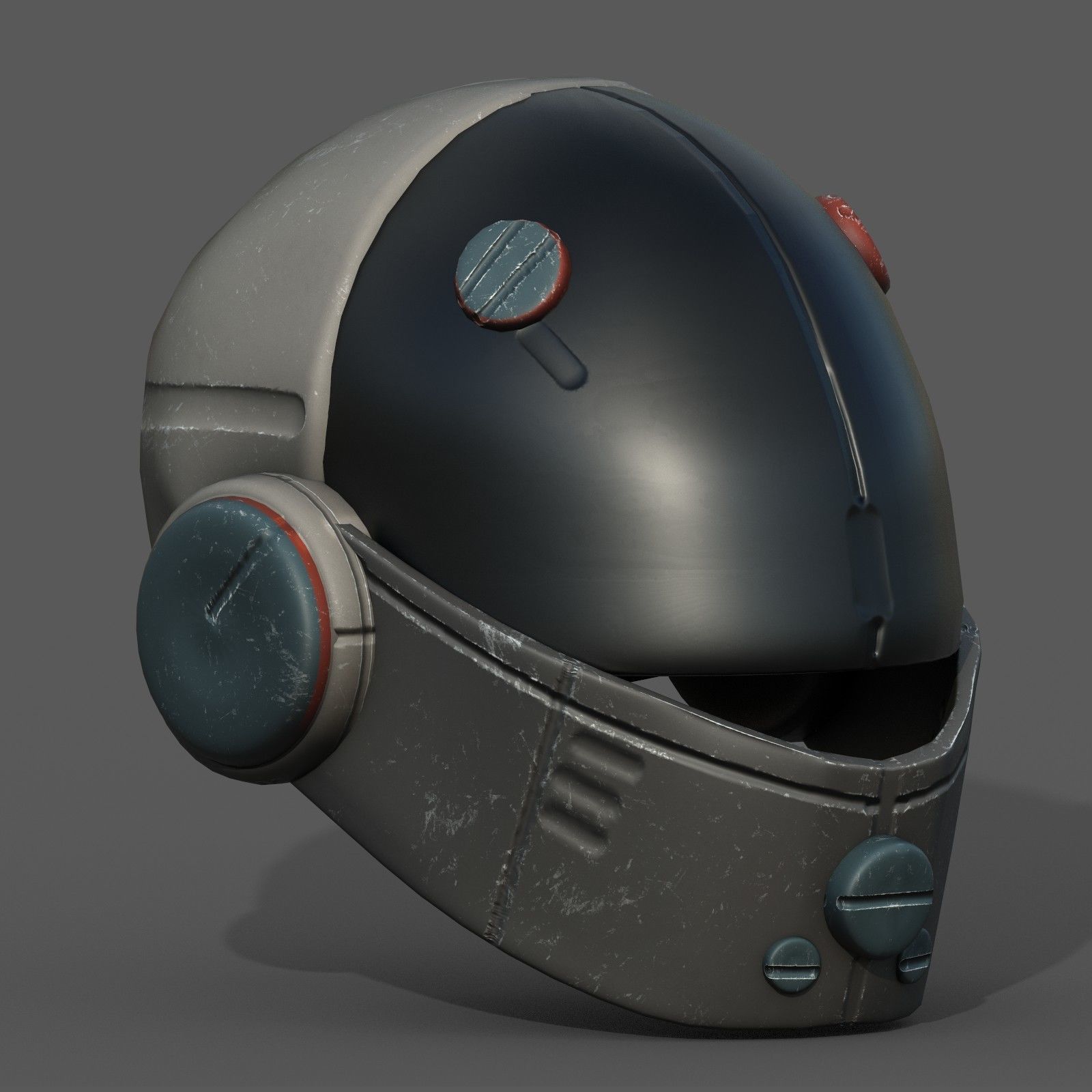 3D model Helmet scifi fantasy PBR textures low poly VR / AR / low-poly ...