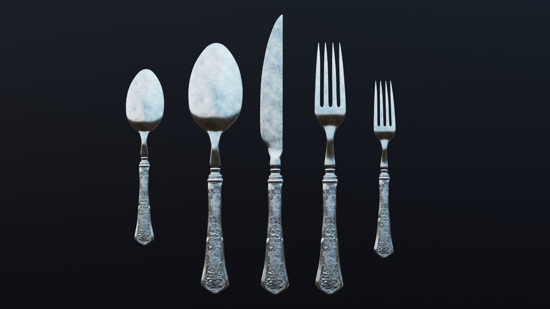 fancy cutlery set 3D model | CGTrader