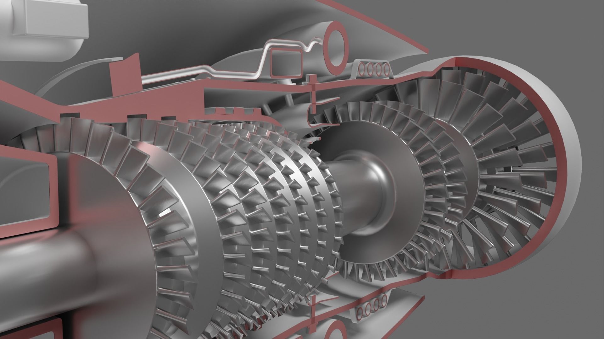 Turbine jet engine 3D model | CGTrader