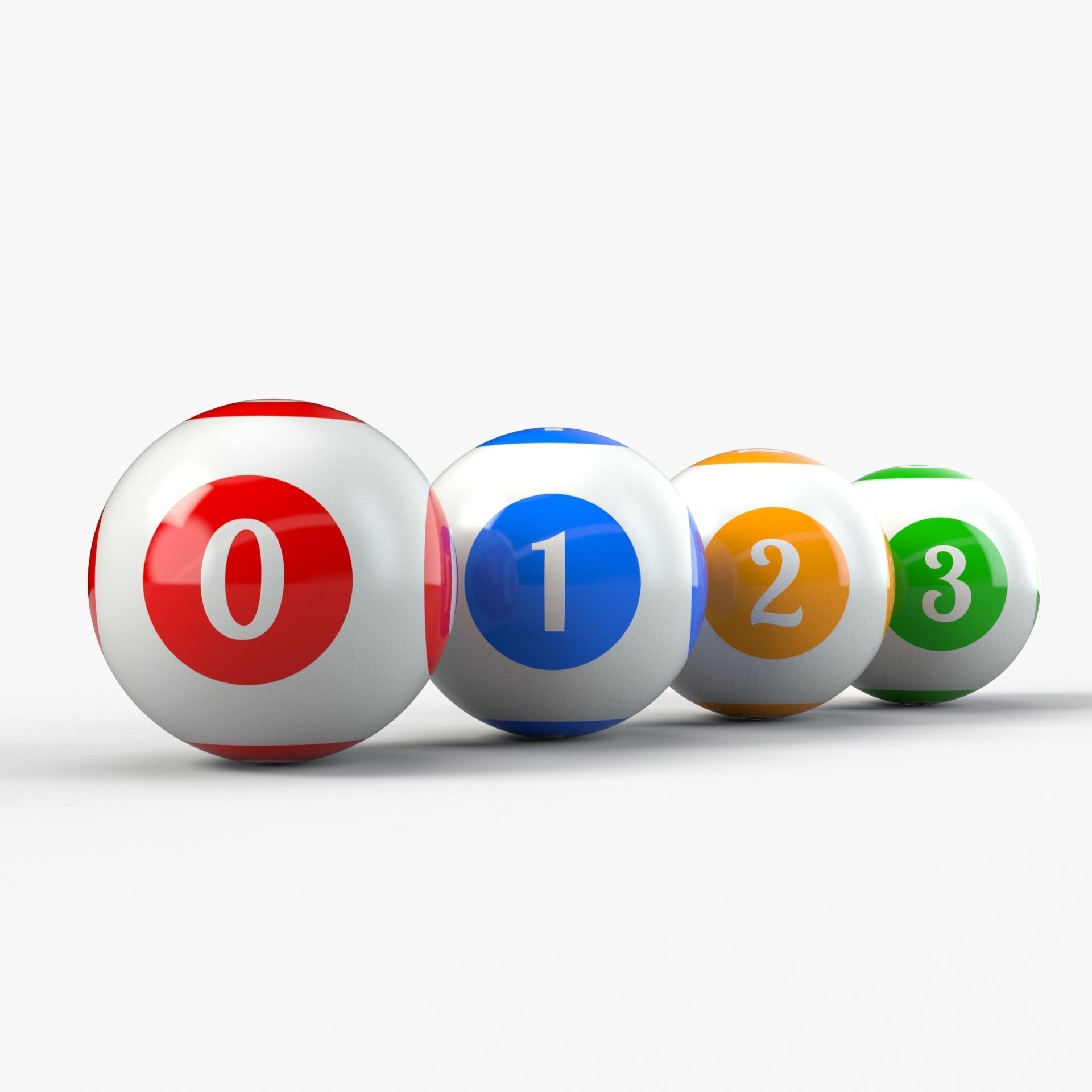 3D model 0-60 Bingo Balls set with PBR Textures VR / AR / low-poly ...