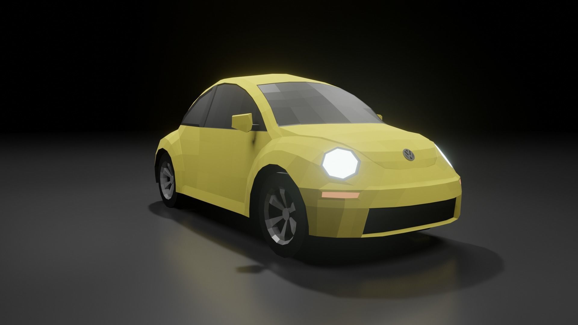 3D model Volkswagen Beetle 2000 3D low poly model VR / AR / low-poly ...