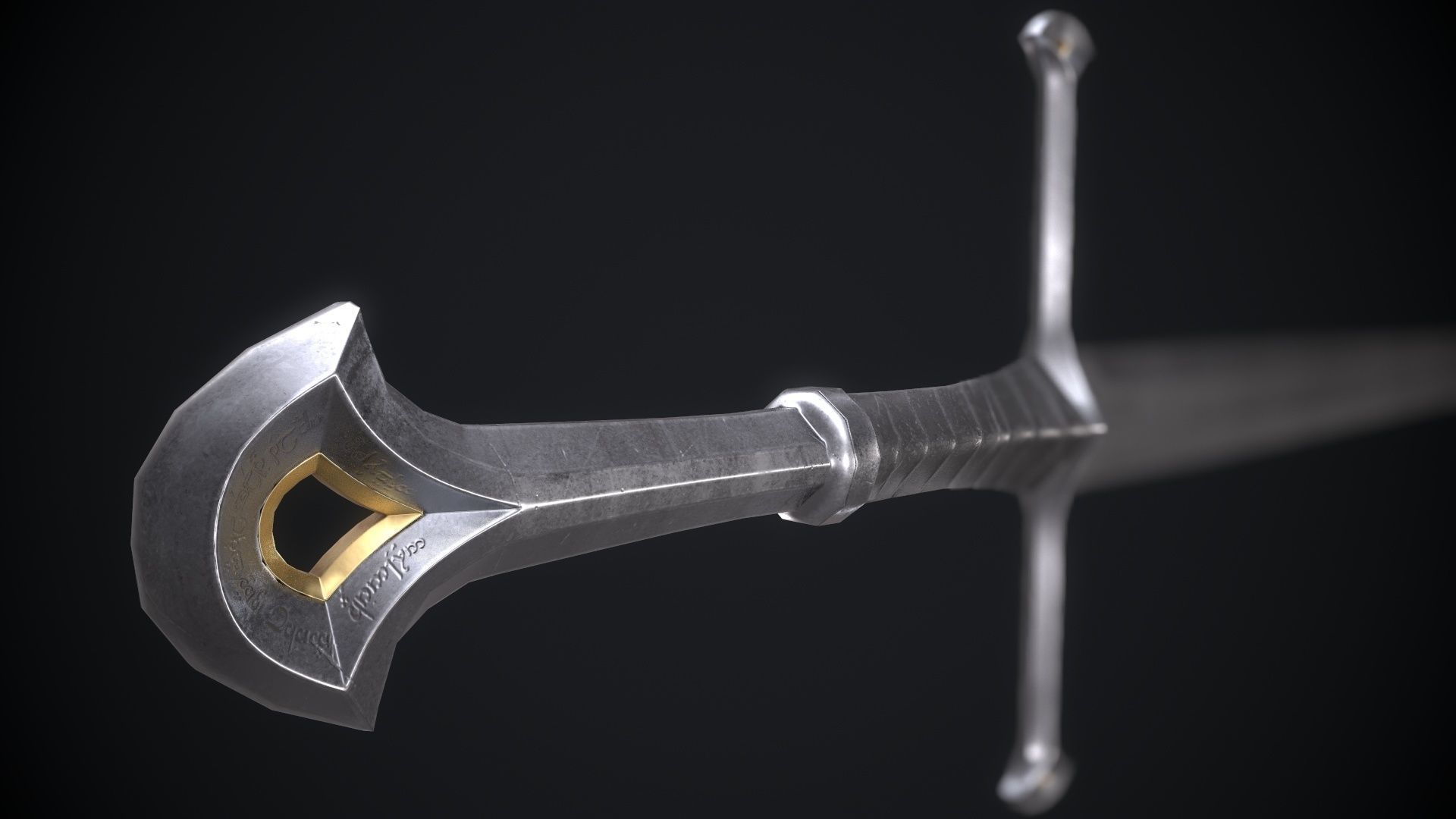 3D model Anduril Sword from The Lord of The Rings Movie VR / AR / low ...