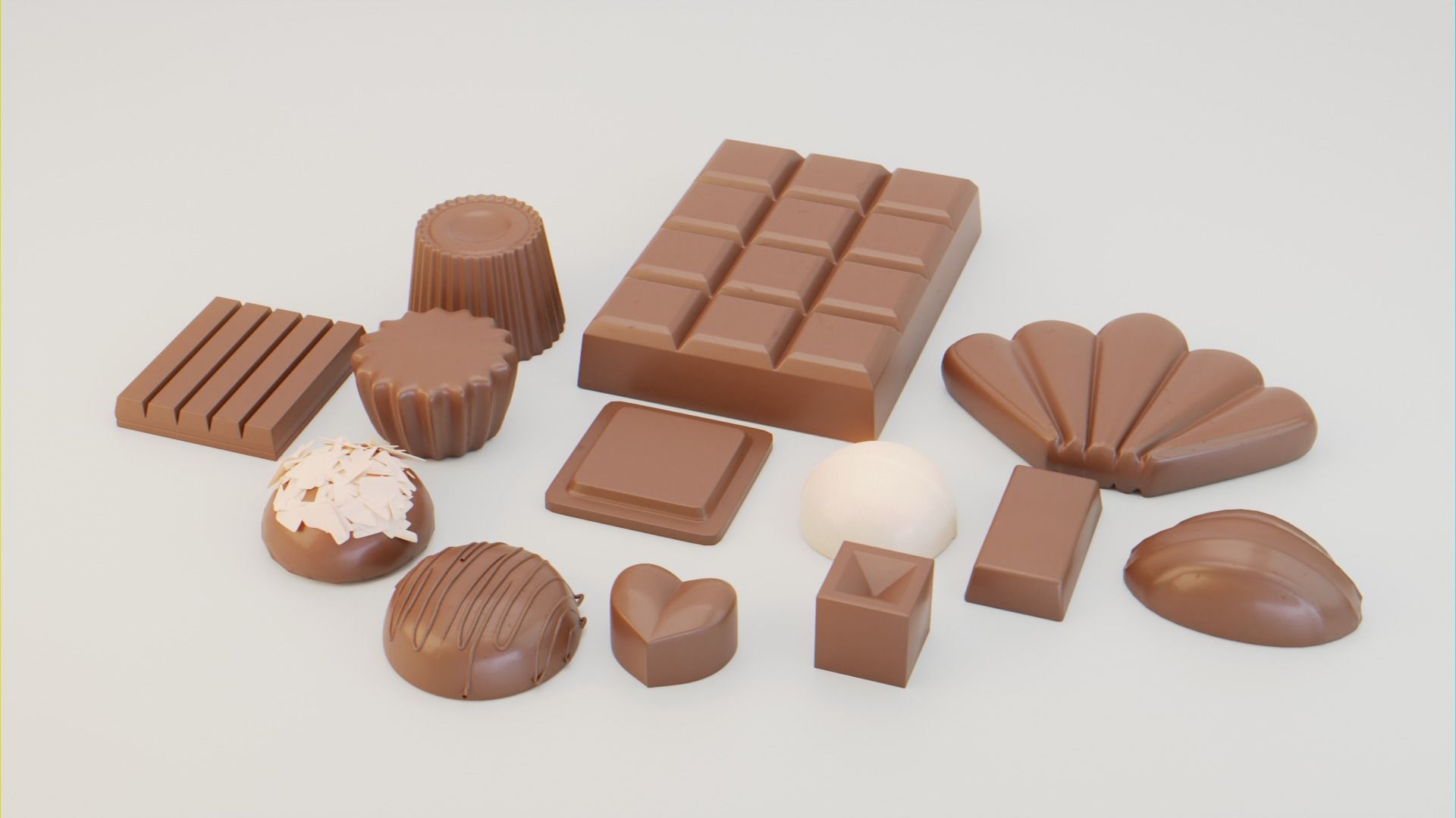 Chocolate Assets 3d model free 3D model | CGTrader