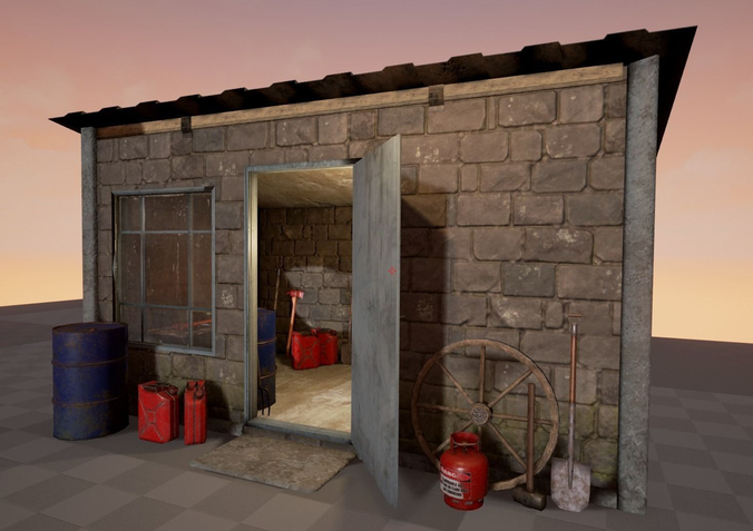 3D model Shed with props VR / AR / low-poly | CGTrader