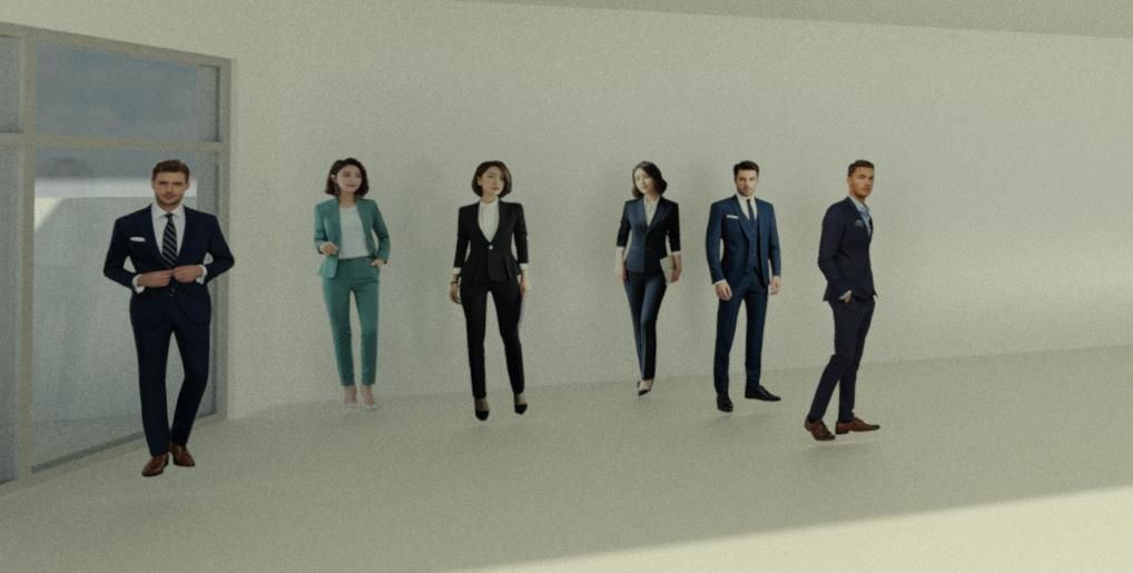 3D model realistic people family for revit 2017 VR / AR / low-poly ...