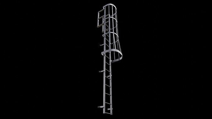3D model Ladder Cage - Safety Step VR / AR / low-poly | CGTrader