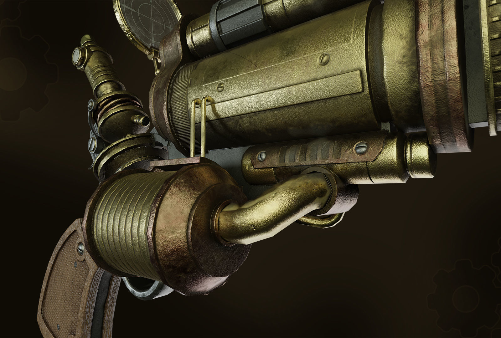 3D model Steampunk gun whith microscope VR / AR / low-poly | CGTrader