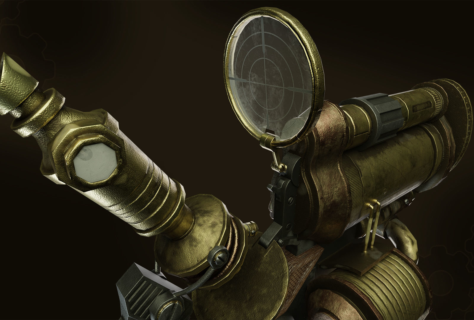 3D model Steampunk gun whith microscope VR / AR / low-poly | CGTrader