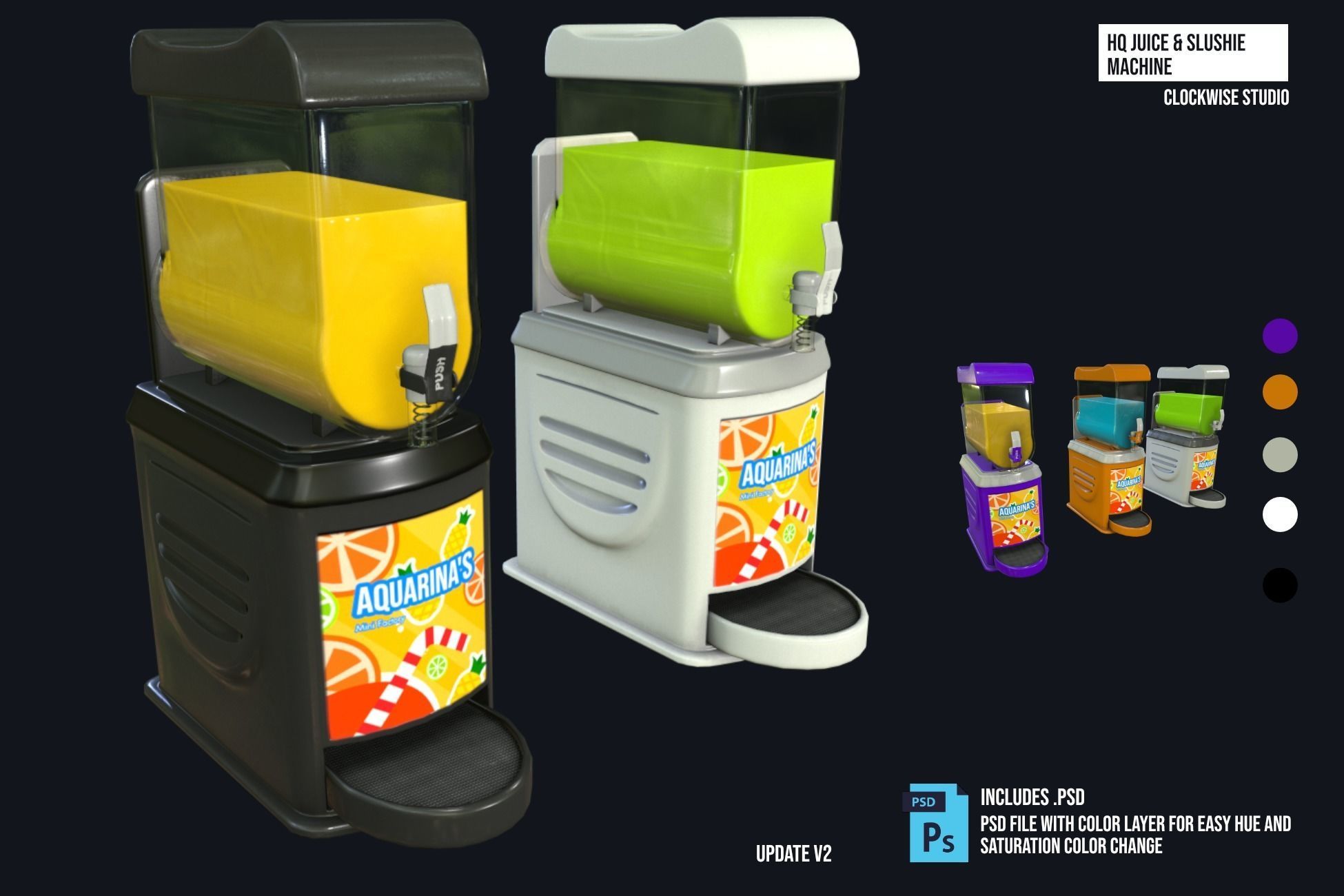 3D model Juice and Slushie Machine VR / AR / low-poly | CGTrader