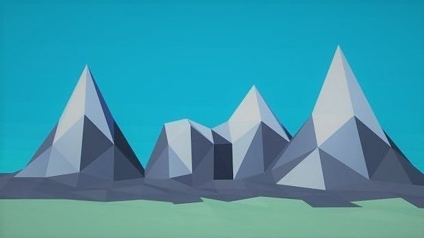 Low poly mountains polygonal 3D model | CGTrader