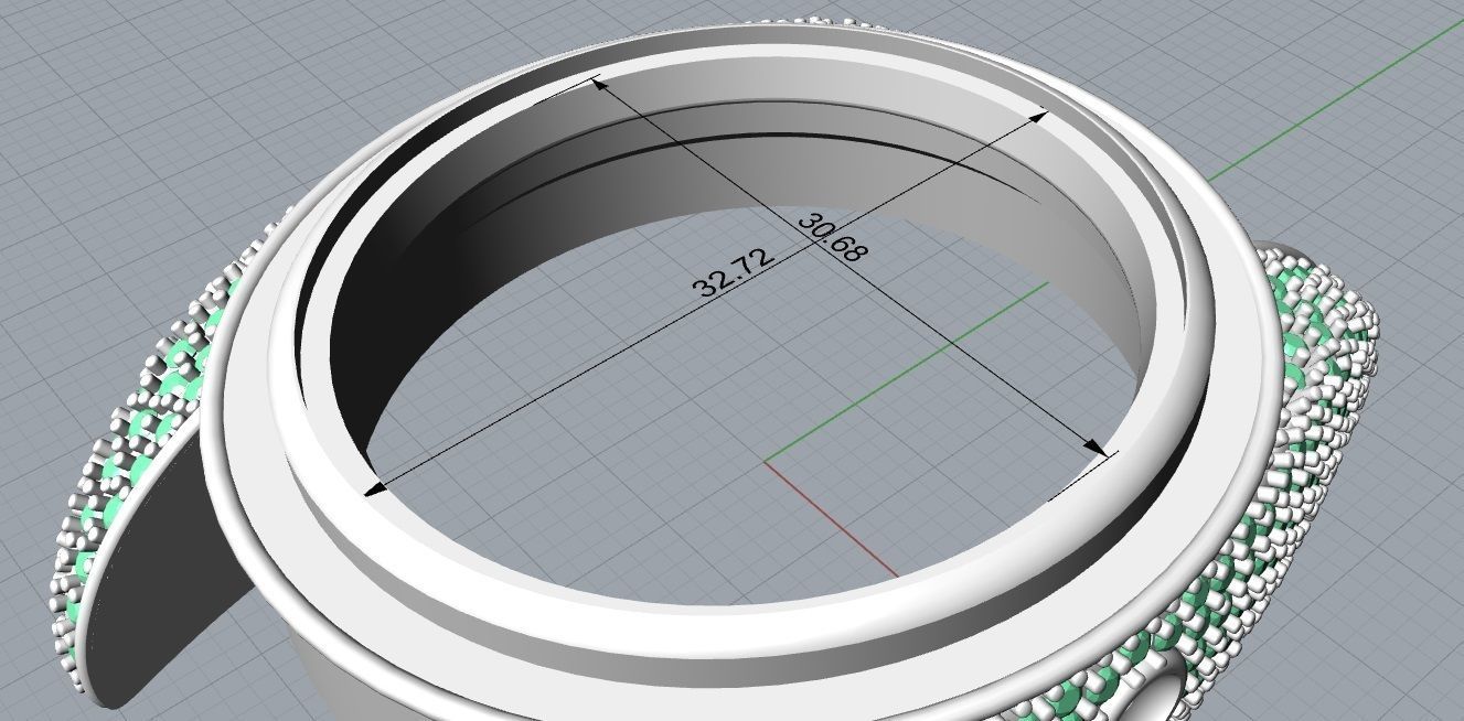 WATCH CROWNED DIAMONDS Sky 3D print model 41mm 3D model 3D printable ...