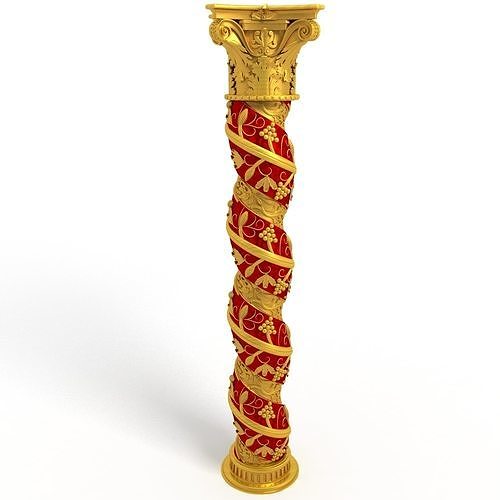 Baroque Solomonic Column 3D model | CGTrader