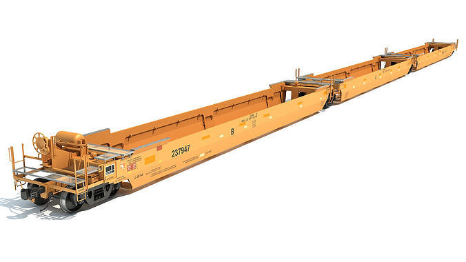Railroad Double Stack Cars 3D model | CGTrader