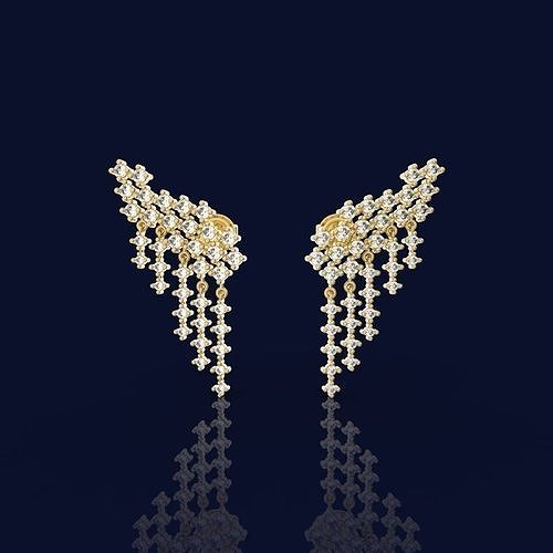 Ear Cuff Classic Diamonds Earring 3D model 3D printable | CGTrader