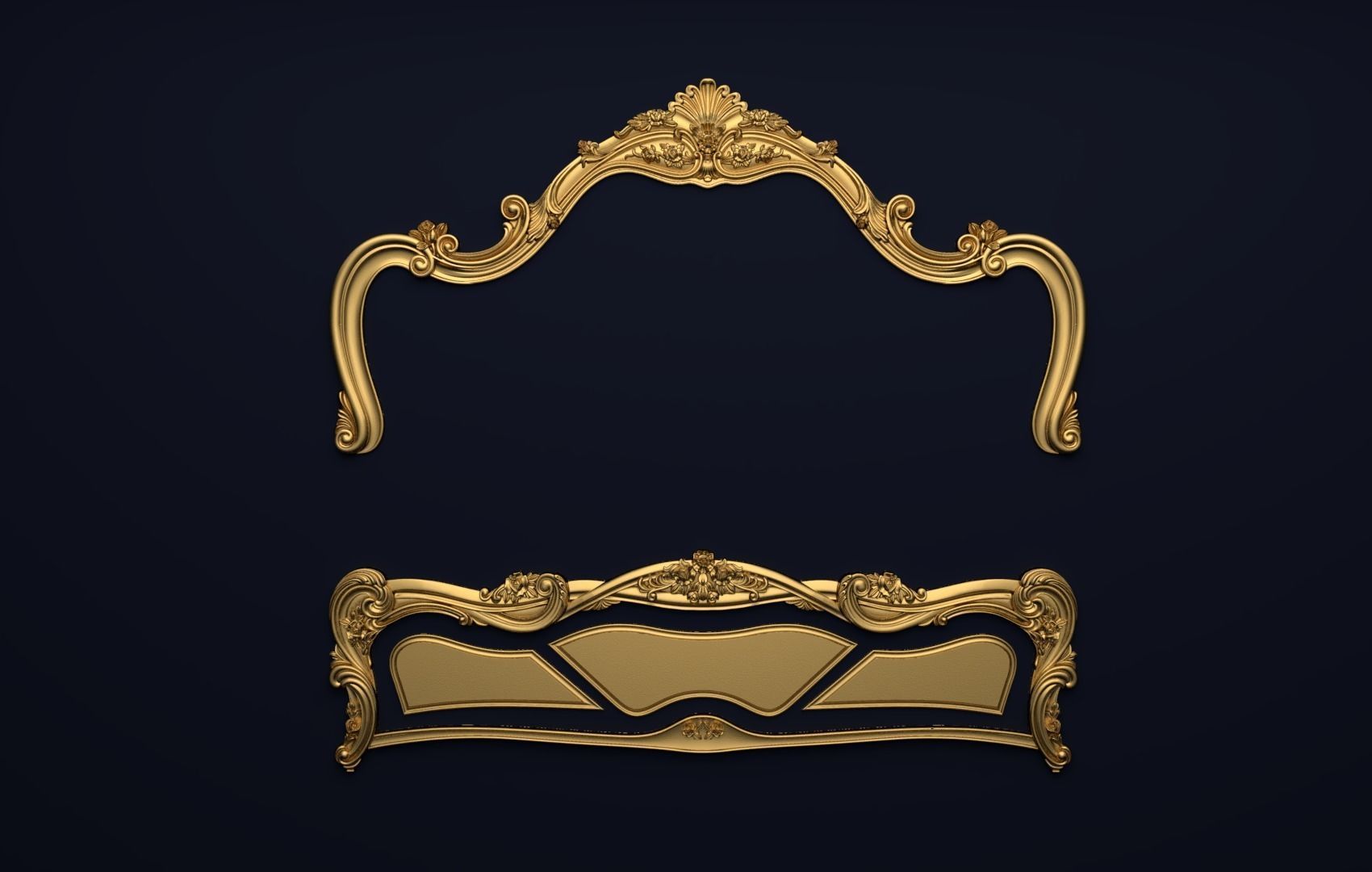 Classic Carved Bed 3D model 01 3D model | CGTrader