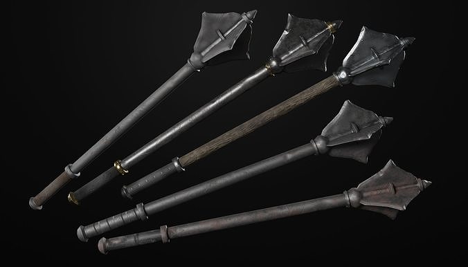 3D model Medieval mace with multiple texture variations VR / AR / low ...