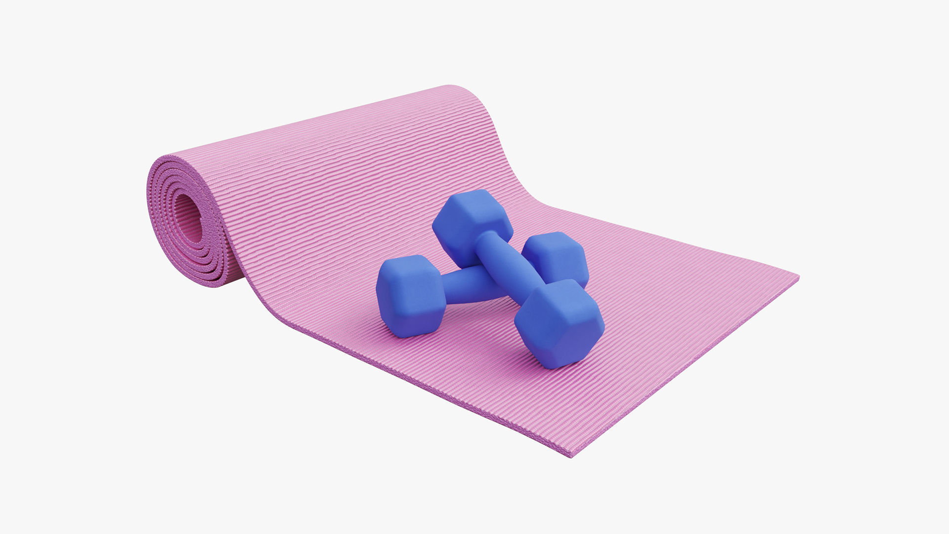 Dumbbells and yoga mat 3D model | CGTrader