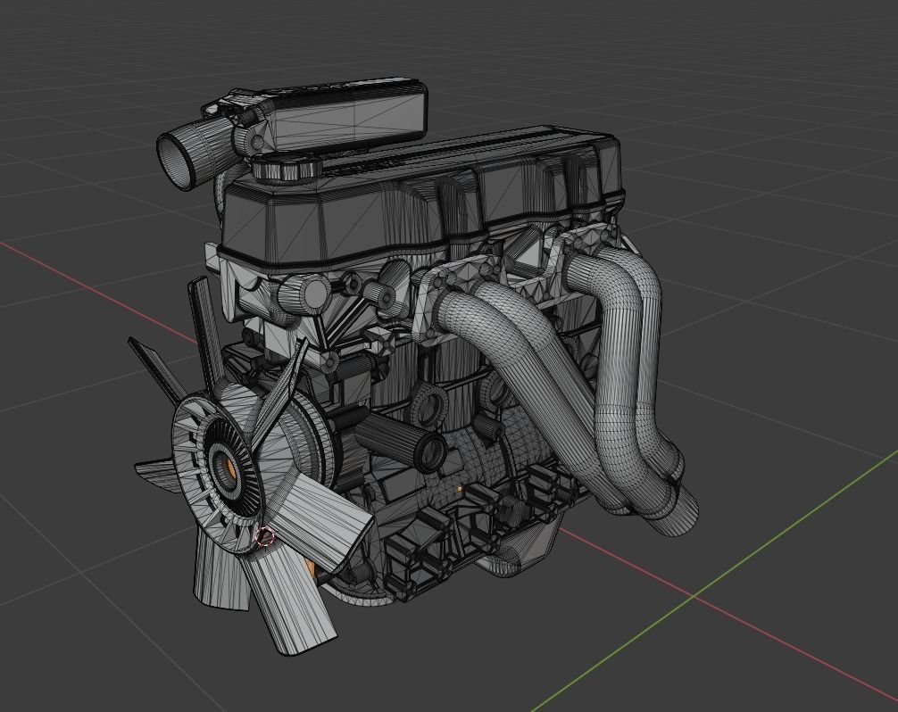 Toyota 22RE Engine 3D model | CGTrader