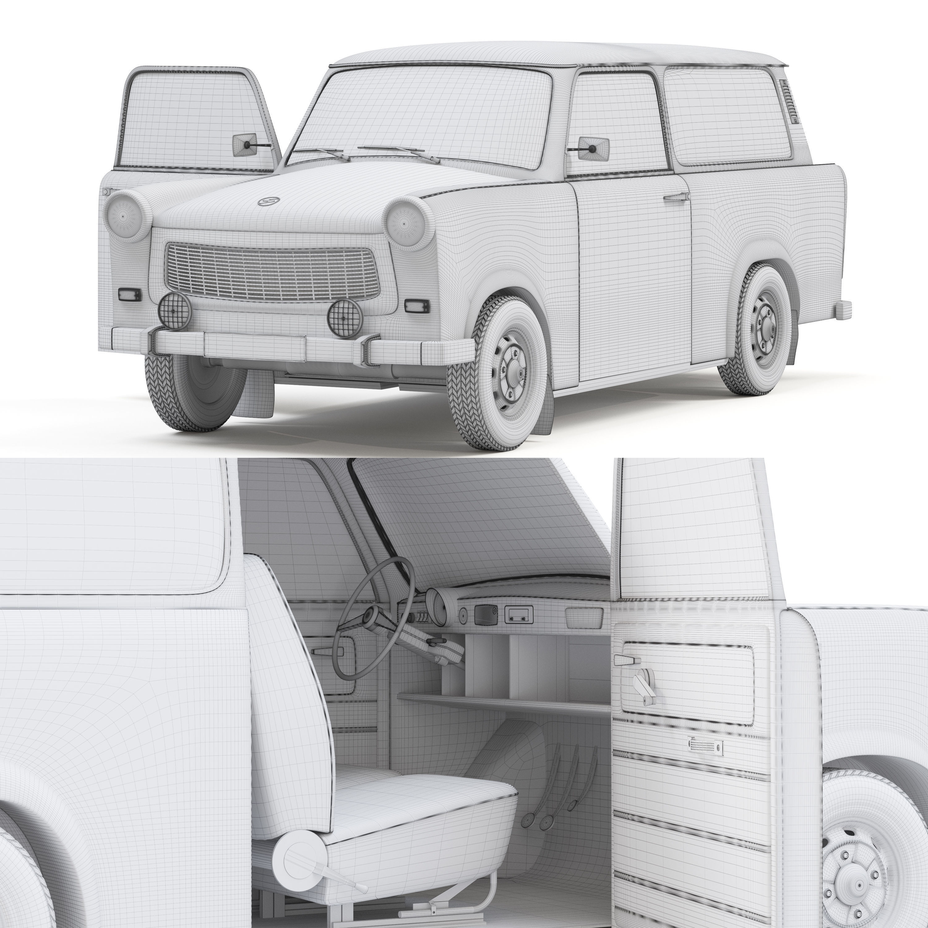 Trabant 601 kombi 1975 with interior 3D model | CGTrader
