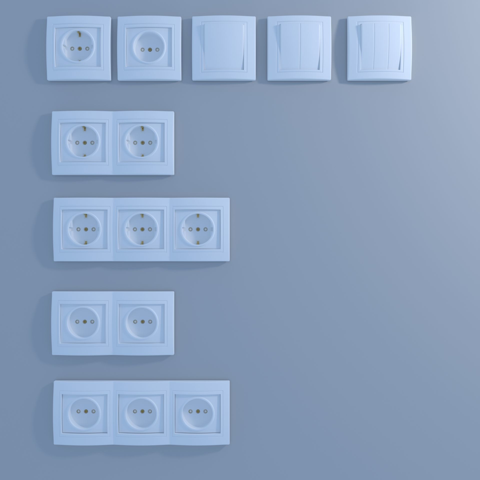 Switch and power socket 3D model | CGTrader