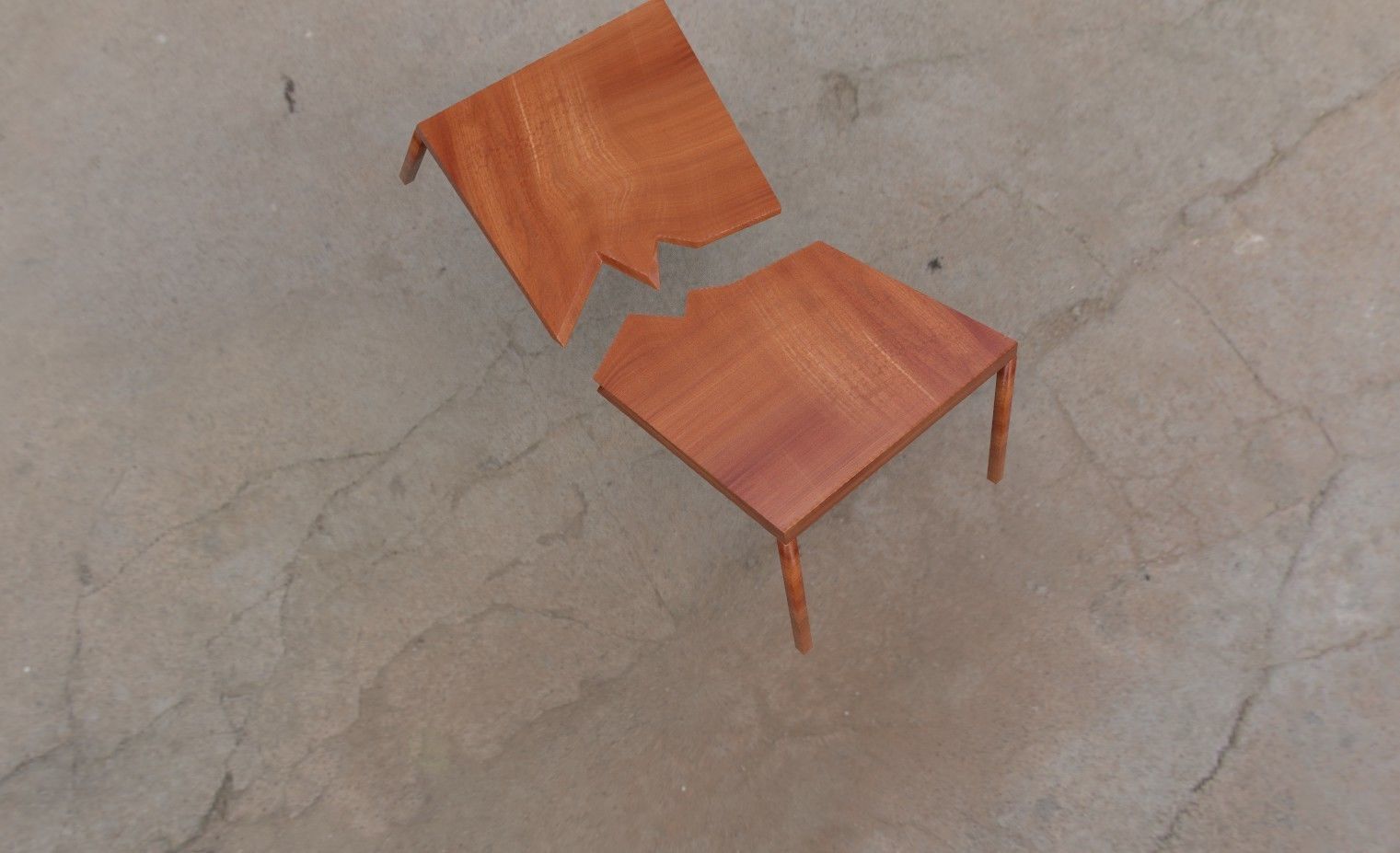 Broken wooden table free 3D model | CGTrader